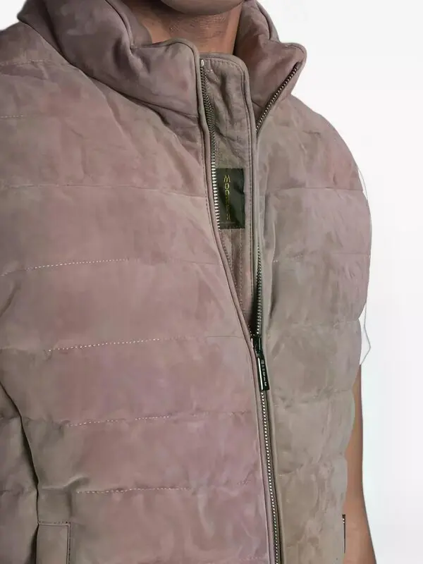 MOORER Padded Sleeveless Gilet - Brown