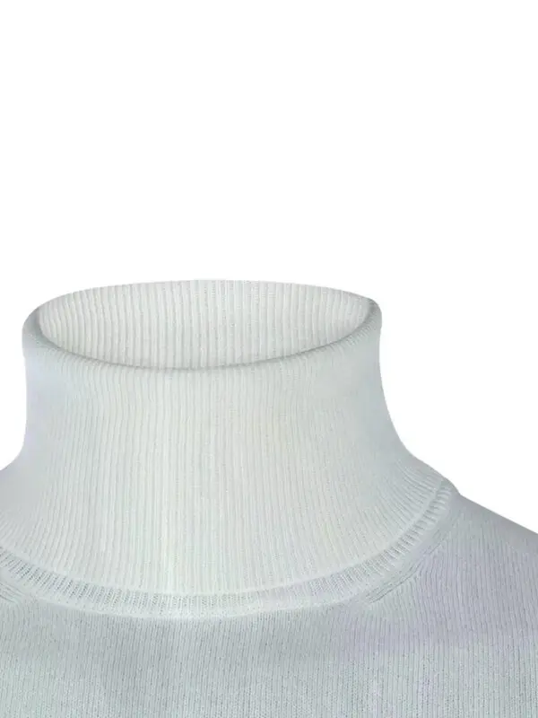 Malo Turtleneck Ribbed Sweater - White