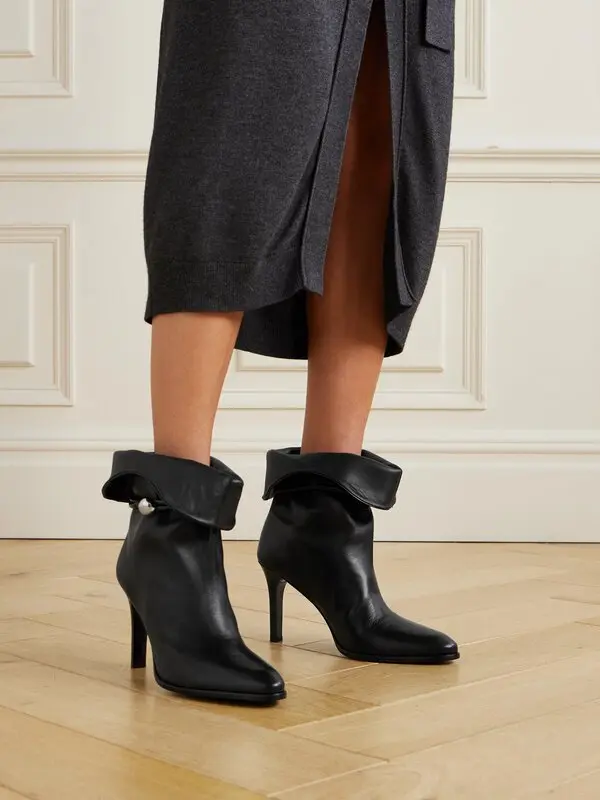 Isabel Marant Loya Embellished Leather Ankle Boots