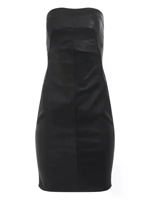 Rick Owens Strapless Leather Mini Dress