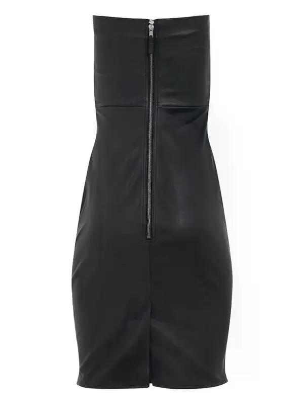 Rick Owens Strapless Leather Mini Dress