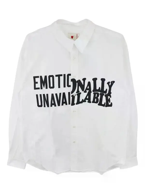 EMOTIONALLY UNAVAILABLE Logo-print Shirt