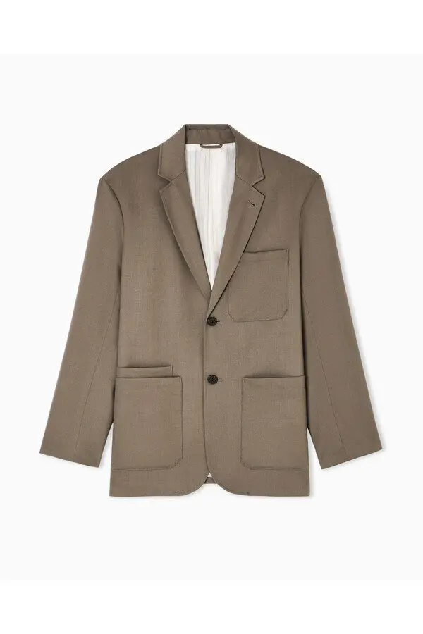 Emporio Armani Virgin-wool Twill Single-breasted Blazer