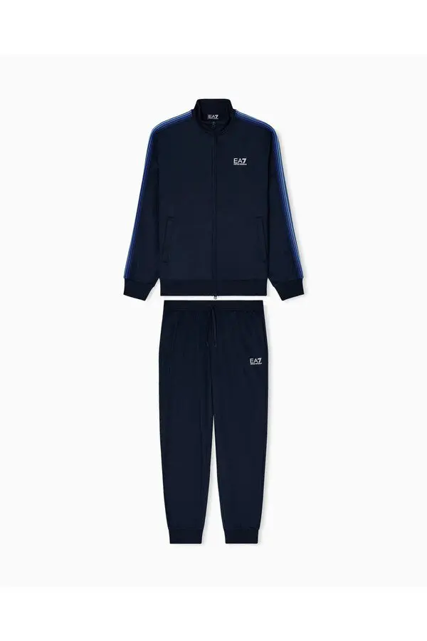 Emporio Armani Asv 7 Lines Tracksuit In Recycled Technical Fabric - Natural