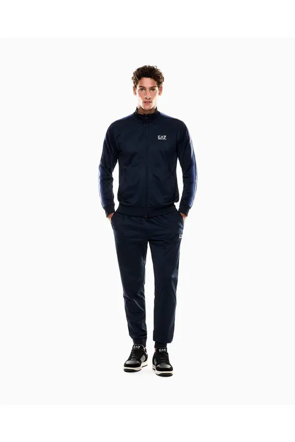 Emporio Armani Asv 7 Lines Tracksuit In Recycled Technical Fabric - Natural