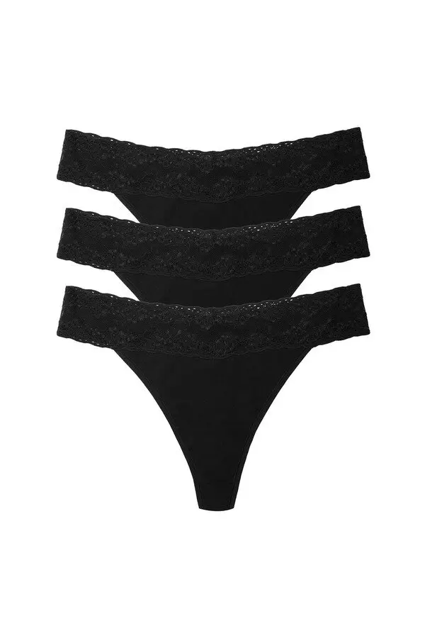Natori Bliss Perfection Classic Thong 3-pack - Black