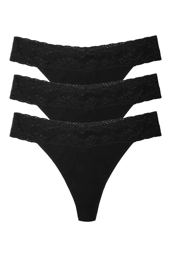 Natori Bliss Perfection Classic Thong 3-pack - Black