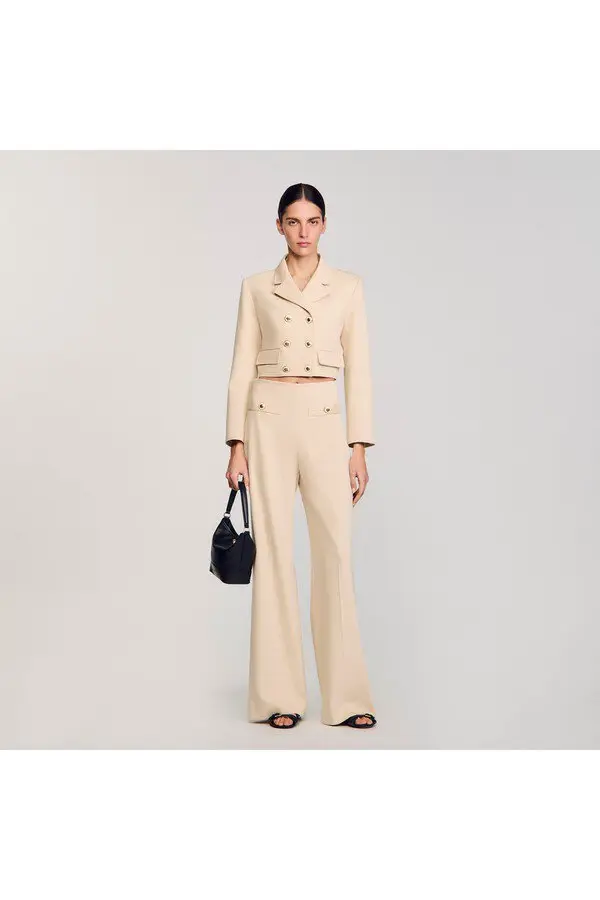 Sandro Tangoso Mini Leather Bucket Bag