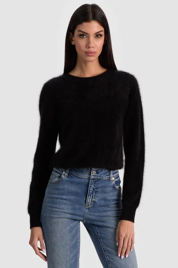 Alice + Olivia Carolee Cashmere Pullover - Black