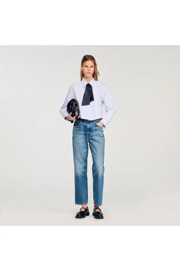 Sandro Quilted Puffer Jacket With Teddy Collar