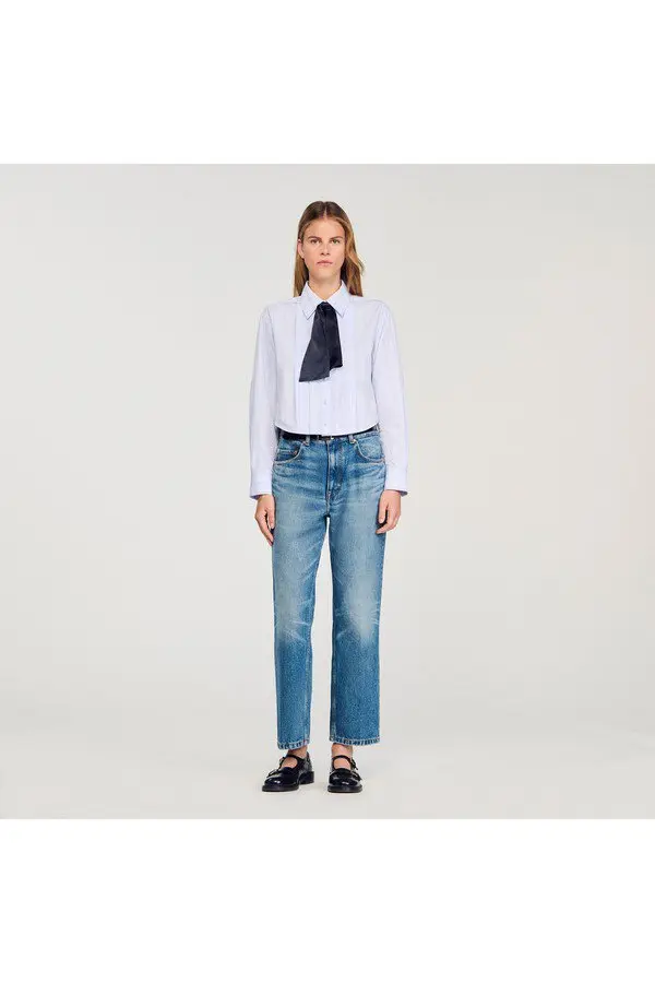 Sandro Quilted Puffer Jacket With Teddy Collar