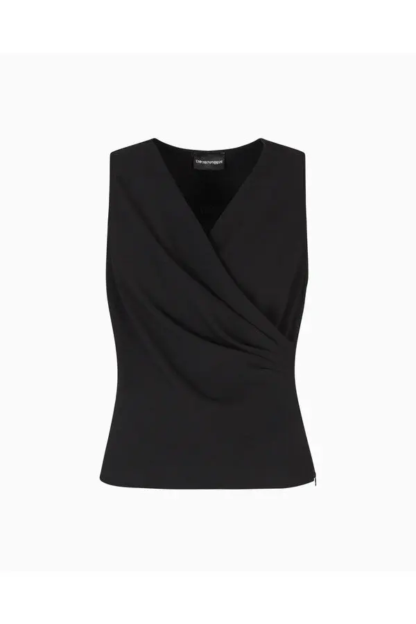 Emporio Armani Fluid Crêpe Draped Top