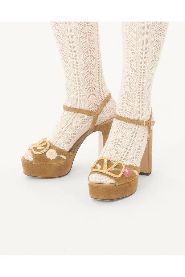 Valentino Garavani Vlogo Signature Platform Sandal - Floral