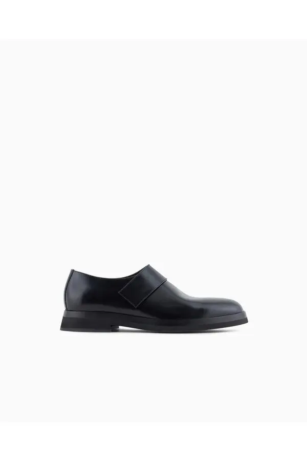Giorgio Armani Calfskin Monk Straps - Black