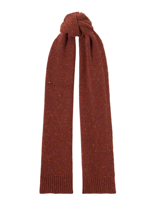 Gabriela Hearst Fokestone Ribbed Cashmere Scarf - Red
