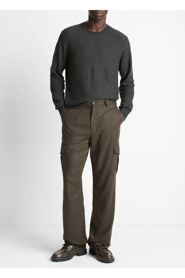 Vince Louie Relaxed Wool-blend Flannel Cargo Pant