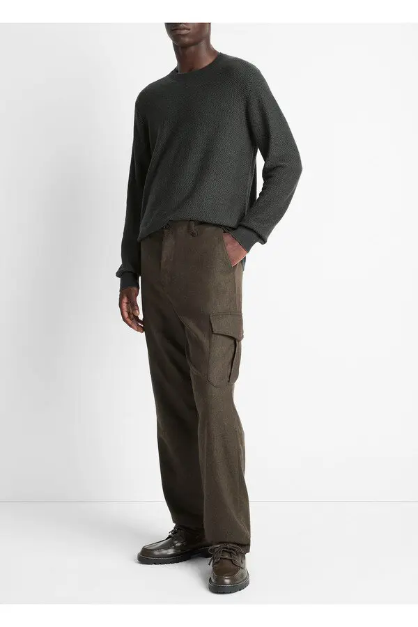 Vince Louie Relaxed Wool-blend Flannel Cargo Pant