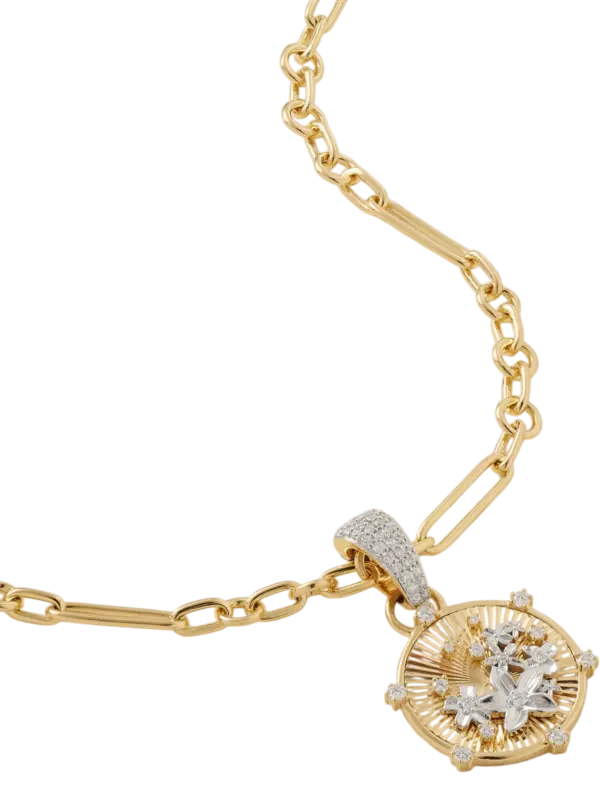 FOUNDRAE Resilience Blossoms 18-karat Yellow And White Diamond Necklace - Gold