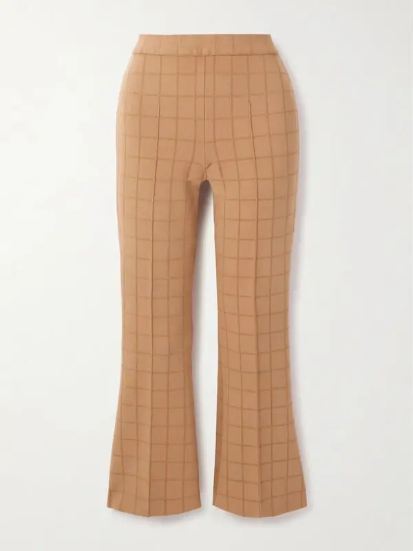 HIGH SPORT Kick Checked Stretch-knit Pants