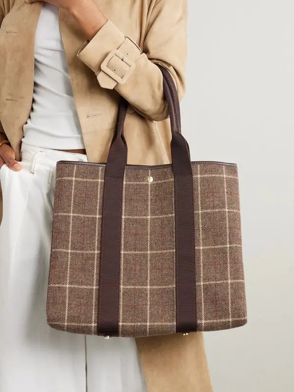 Rue De Verneuil Large Checked Tweed Tote