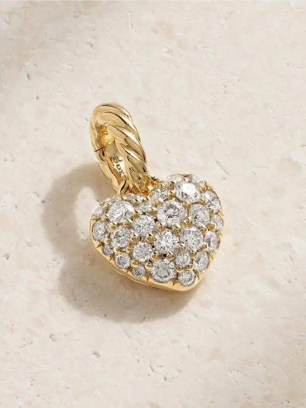 David Yurman Amulets Petite Heart Diamond Pendant - Gold