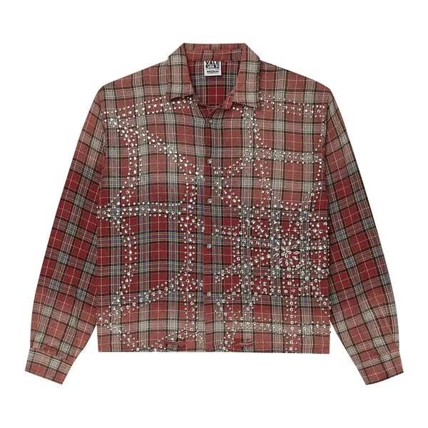 VALE FOREVER Plaid Embellished Flannel
