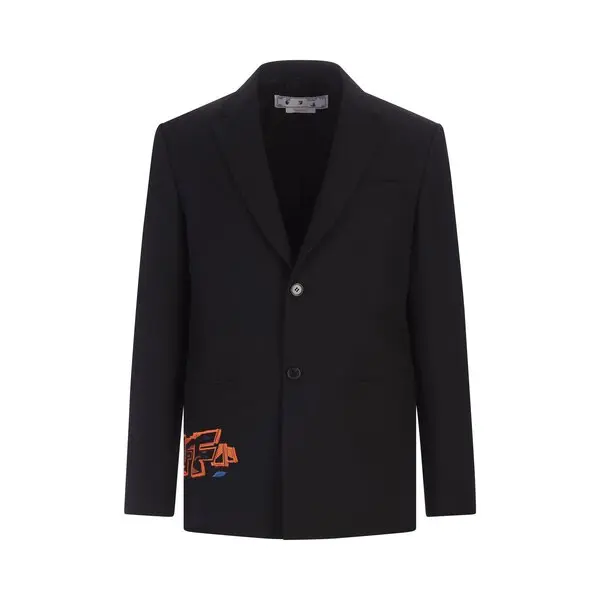 Off-White Single-breasted Blazer With Graffiti Strap