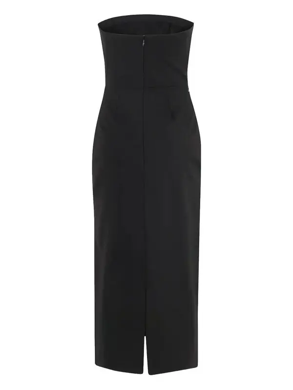 Staud Embroidered Strapless Midi Dress