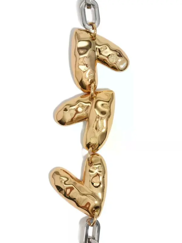 Bimba Y Lola Textured Hearts Bracelet - Gold