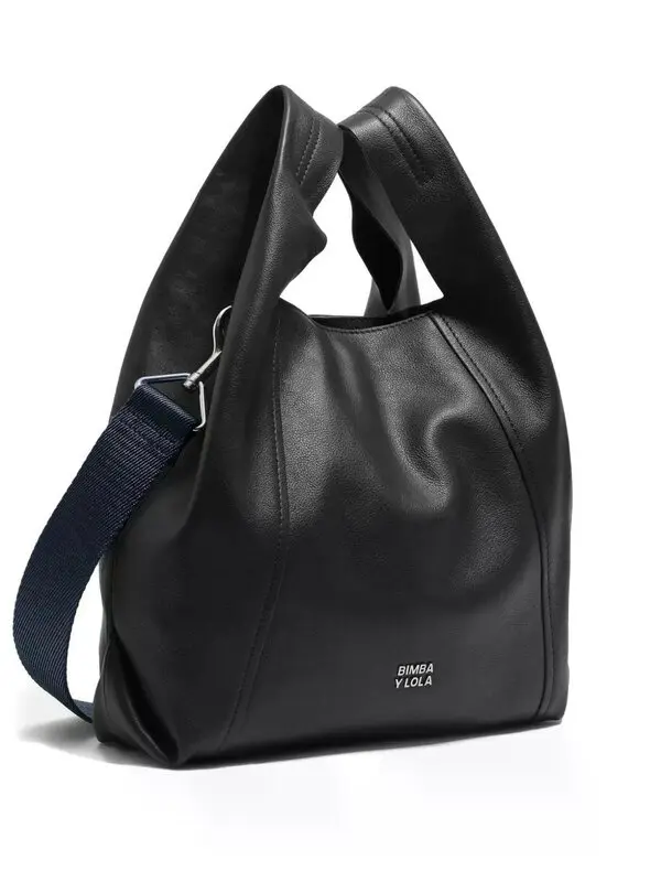 Bimba Y Lola Medium Leather Tote Bag - Black