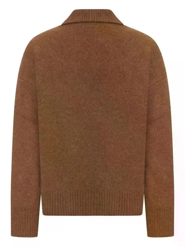 AMI Paris Heart-logo Sweater - Brown