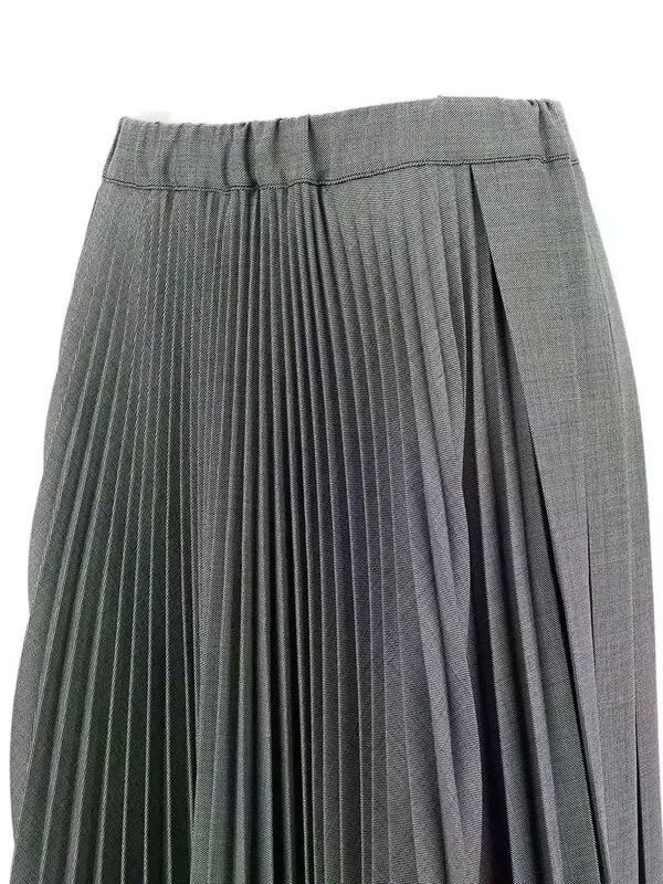 Plan C Asymmetric Pleated Skirt - Grey