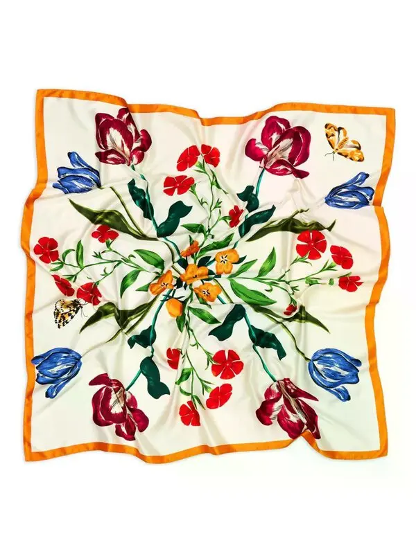 Bimba Y Lola Botanical-flower Scarf - Neutrals