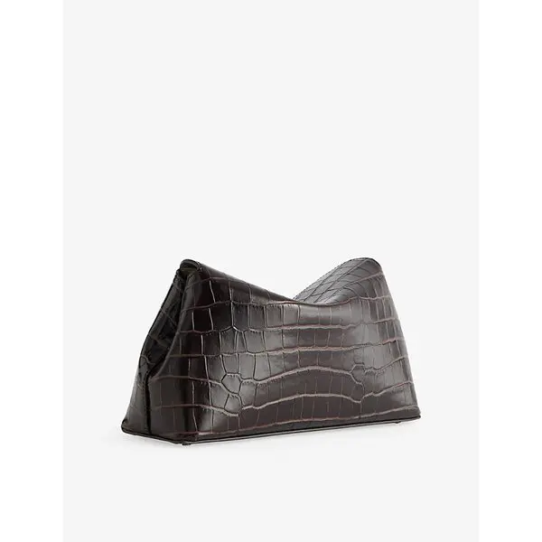 TOTEME T-lock Croco Leather Clutch
