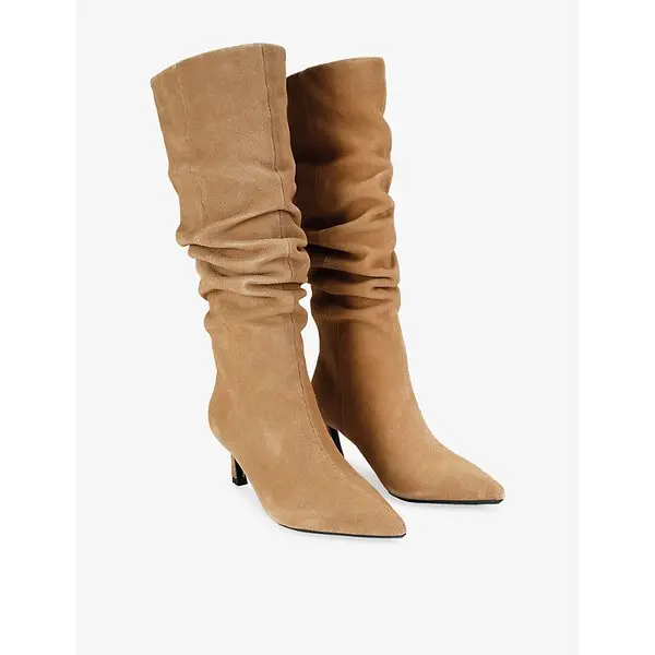 Kurt Geiger Stark Rouche Suede Knee-high Boots