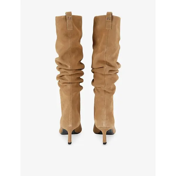 Kurt Geiger Stark Rouche Suede Knee-high Boots
