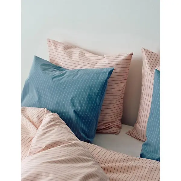 HAY Fineline Square Cotton Pillowcase 50cm X 70cm - Blue