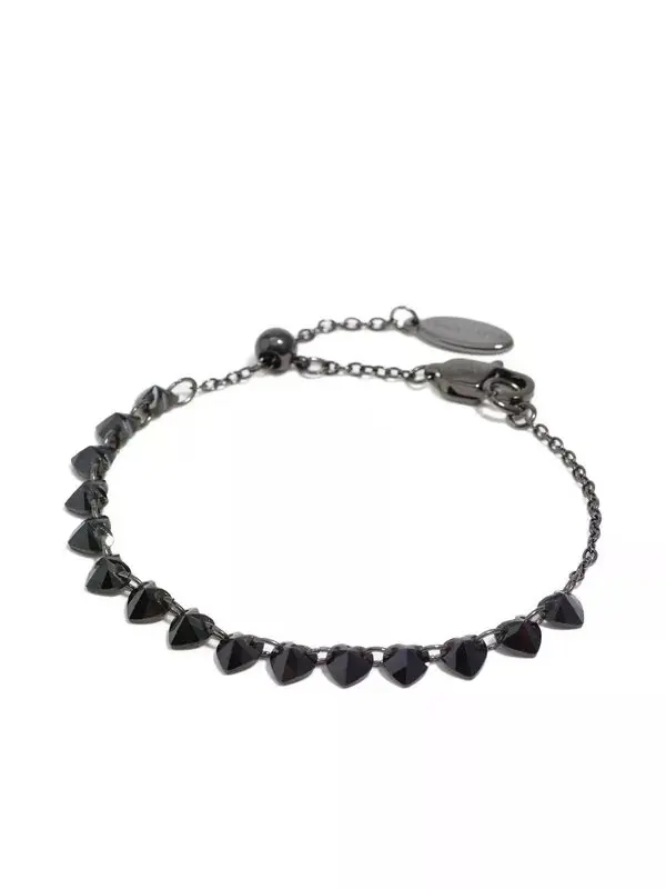 Bimba Y Lola Heart-shaped Crystal Bracelet - Black