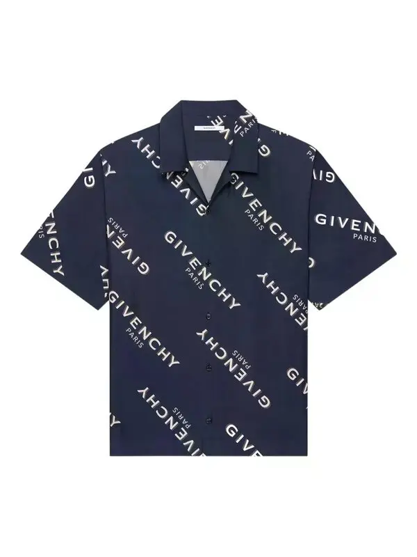 Givenchy Logo-print Short-sleeved Shirt - Blue