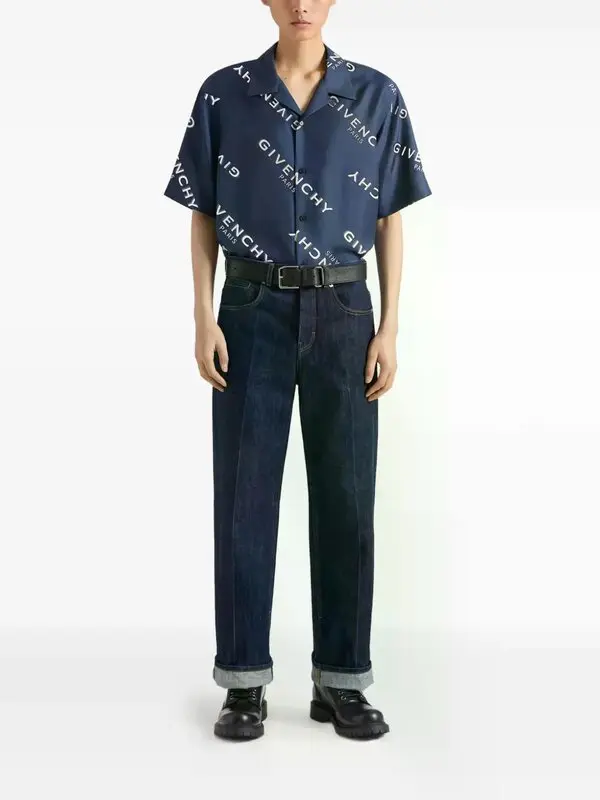 Givenchy Logo-print Short-sleeved Shirt - Blue
