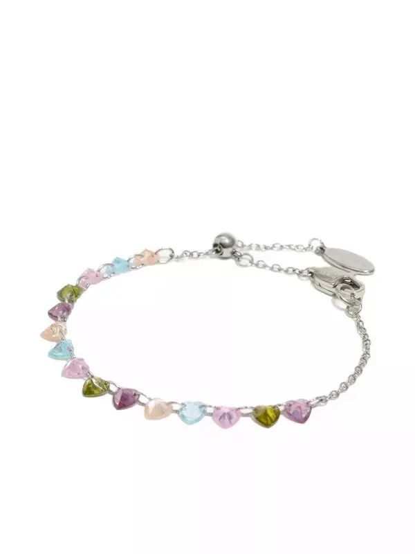 Bimba Y Lola Heart-shaped Crystals Bracelet - Silver