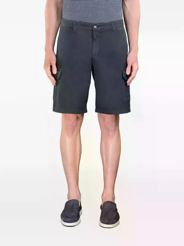 MOORER Buttoned Cargo Shorts - Blue