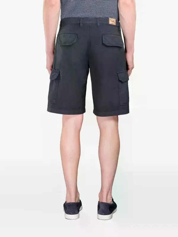 MOORER Buttoned Cargo Shorts - Blue