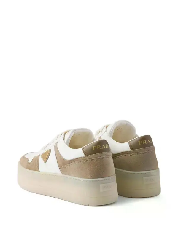 Prada Downtown Bold Leather Sneakers - White