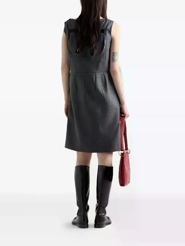 Prada Boat-neck Flannel Midi Dress