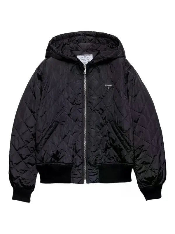 Prada Quilted Hooded Re-nylon Jacket - Blue