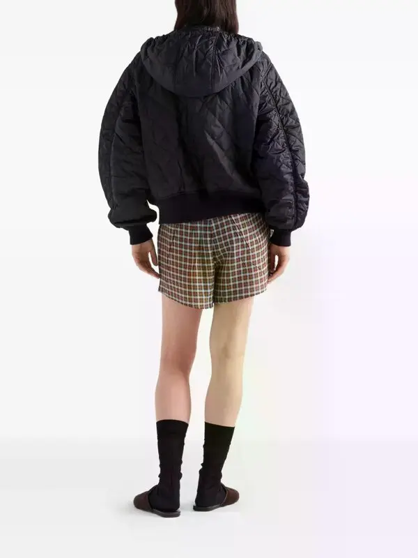 Prada Quilted Hooded Re-nylon Jacket - Blue