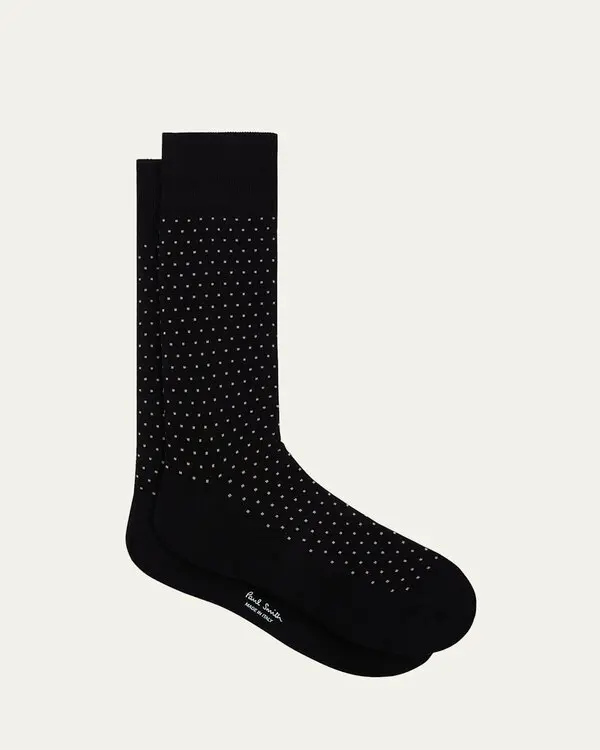 Paul Smith Mini Polka Dot Crew Socks - Black