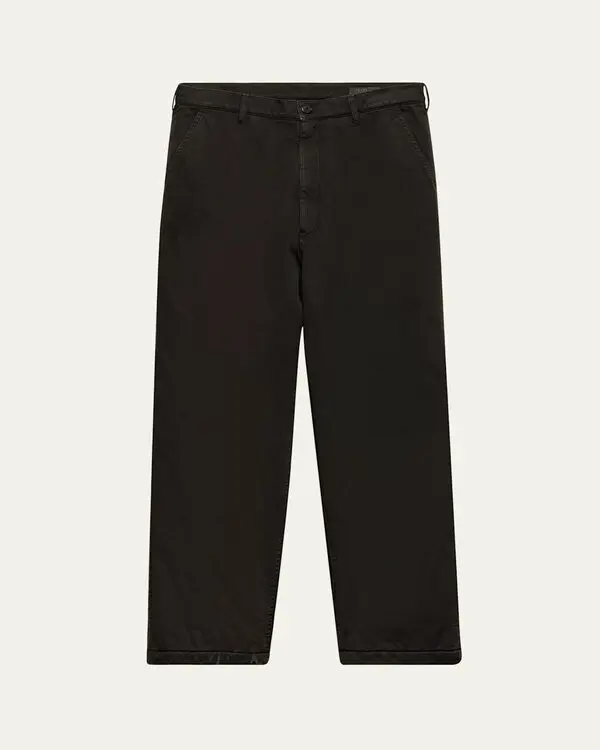 Prada Cotton Gabardine Flat-front Pants - Nero