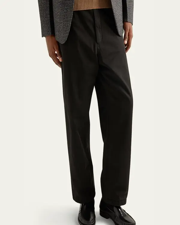 Prada Cotton Gabardine Flat-front Pants - Nero